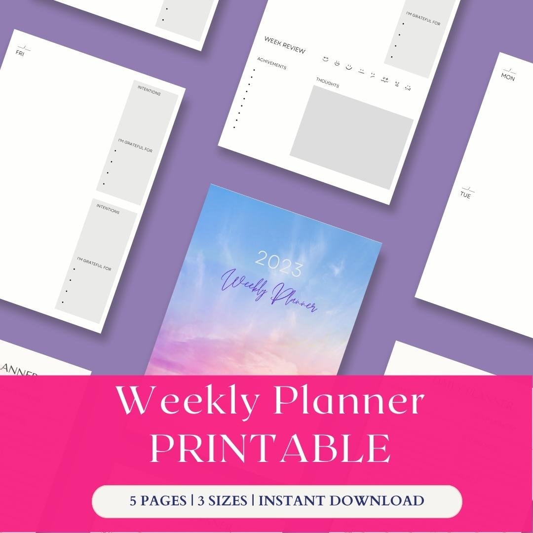 Watercolor Printable Weekly Planner for Busy Female Entrepreneurs 2023 ...