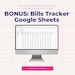 Bill Tracker Google Sheets Template | Monthly Budget Average Tracker ...