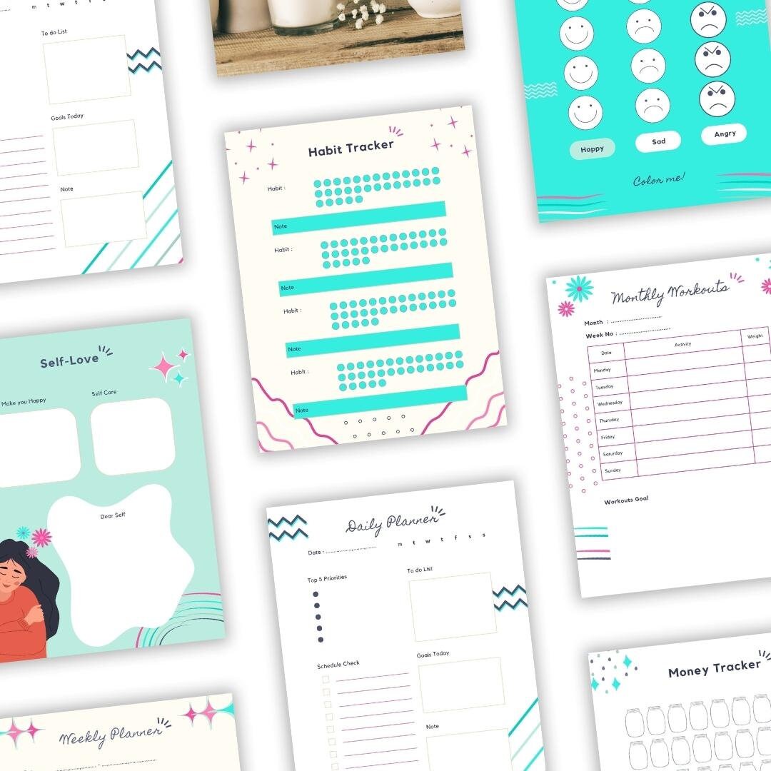 Printable Planner | Digital Journal Planner Yearly | Undated Planner ...