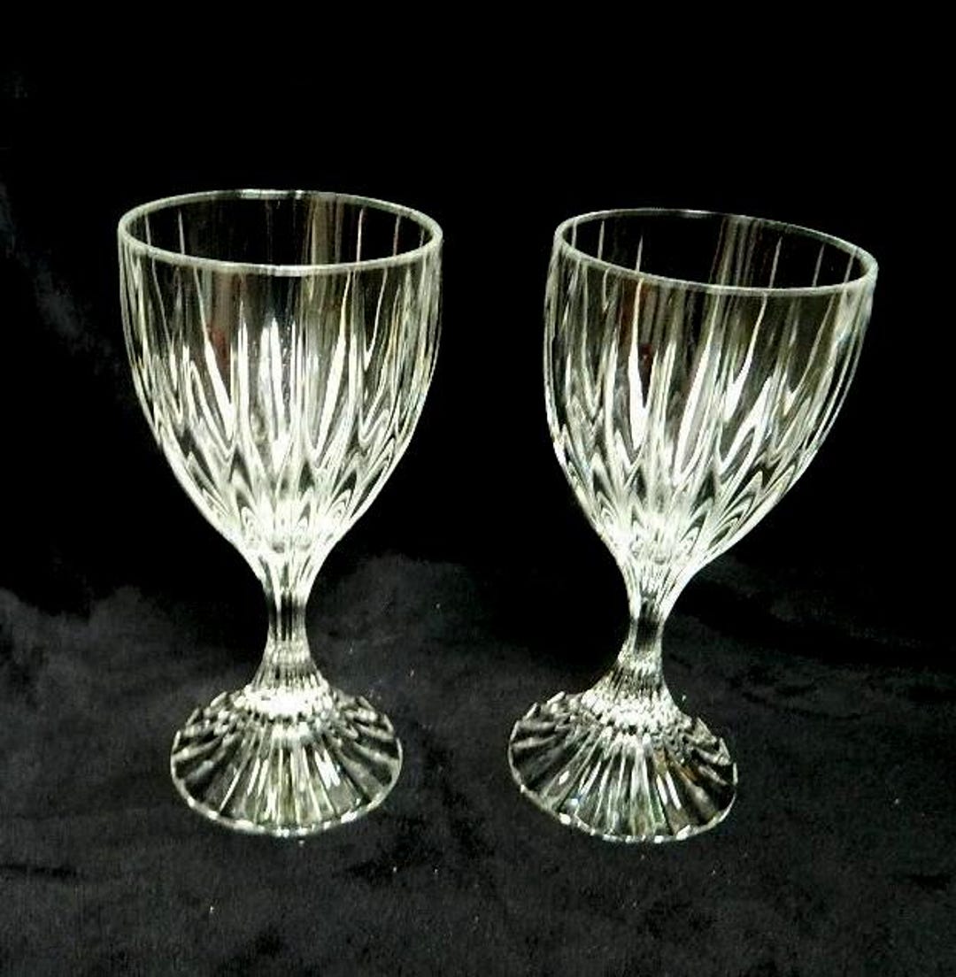 Vintage (2) Mikasa Park Lane, Vertical Cuts: Wine Glasses, Discontinued ...