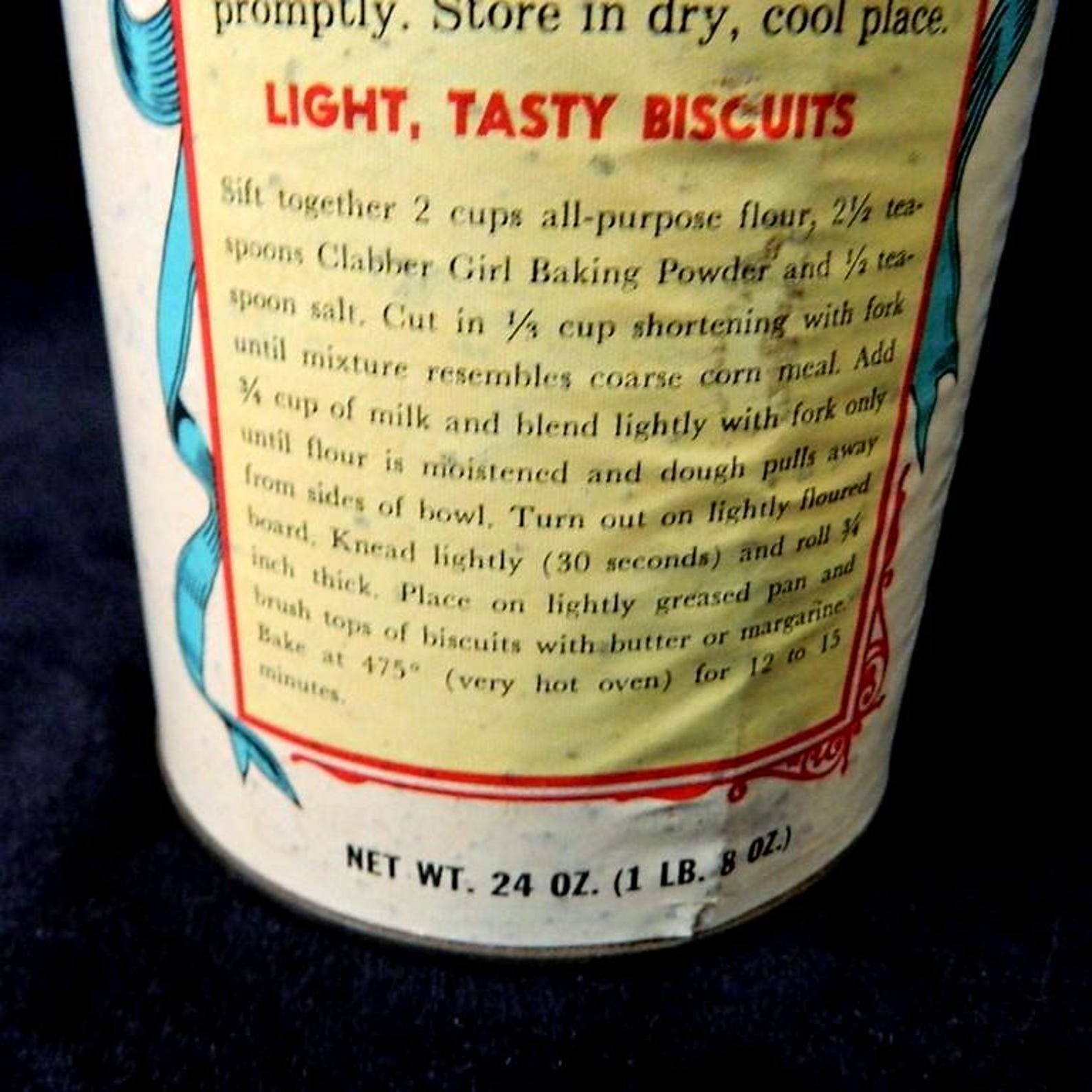 Vintage Clabber Girl Baking Powder Canister – 1 Lb 8 Oz – Classic ...
