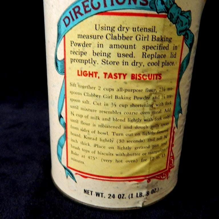 Vintage Clabber Girl Baking Powder Canister – 1 Lb 8 Oz – Classic ...