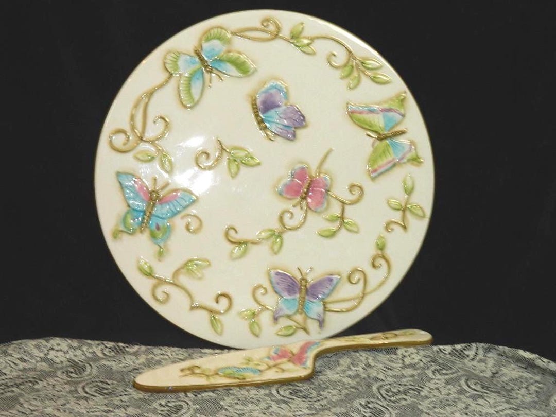 Vintage Wedgwood Franciscan Cake Plate & Server, Hand-painted ...