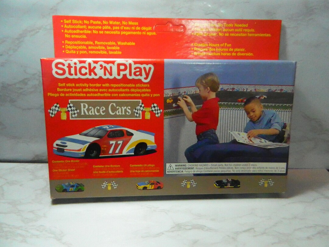 Stick 'N Play Race Car, Self Stick Activity/craft for Boys Bedroom - Etsy