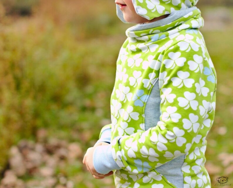 Sommer-Sweat-Stoff French Terry Klee clover frog-lightblue - Etsy.de