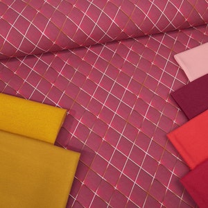 Jersey Fabric With Diamonds Pink Old Pink shapesquare - Etsy