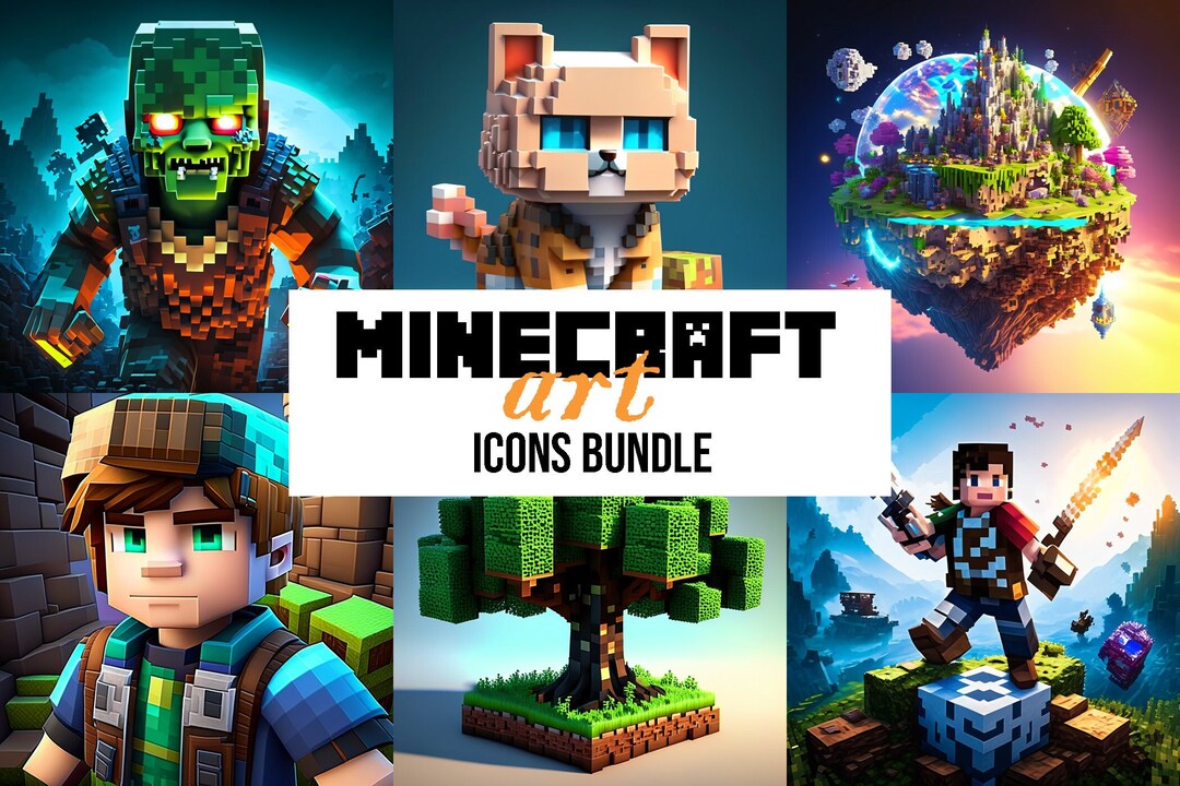 Digital Minecraft Icon Set Instant Download - Etsy Canada