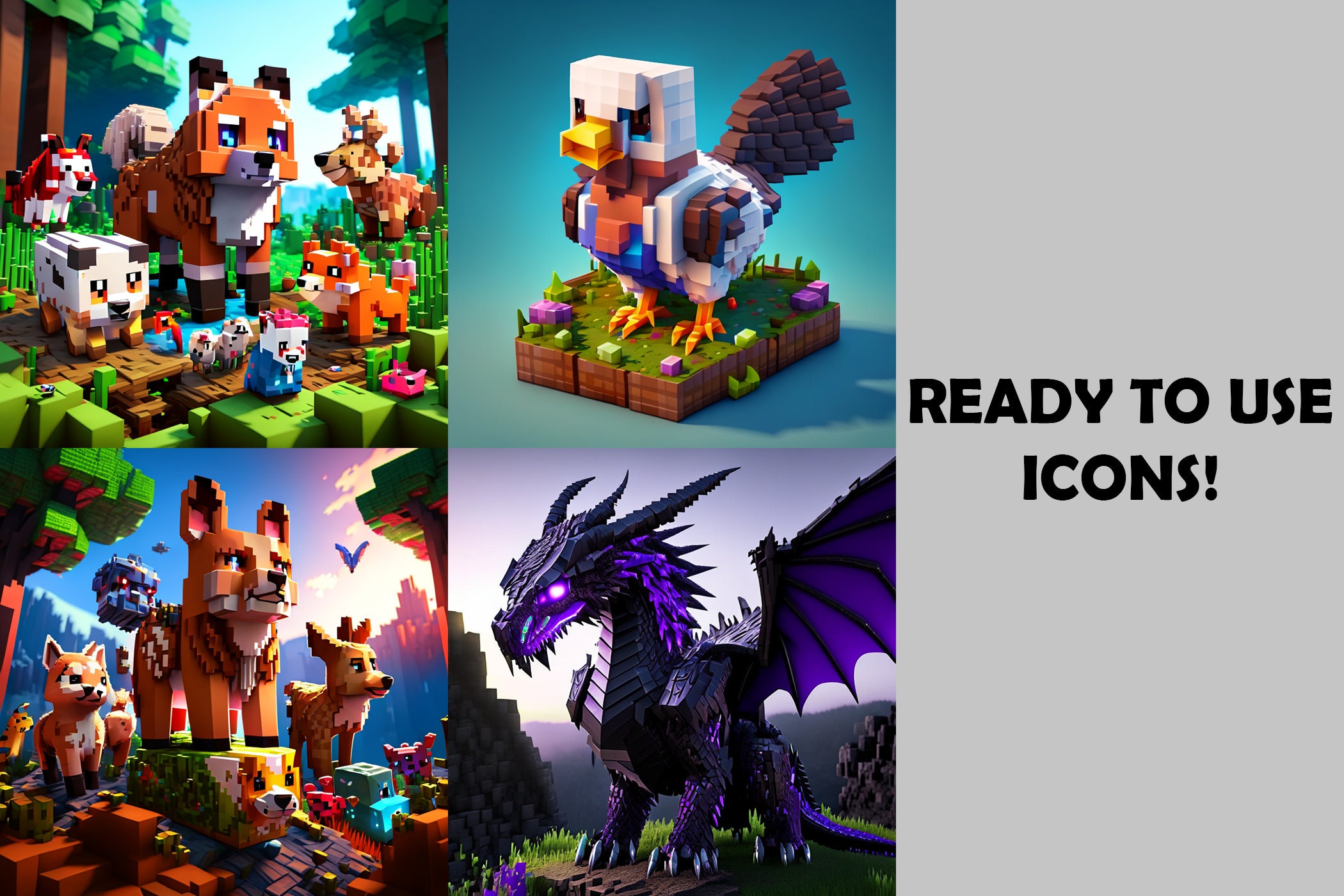 Digital Minecraft Icon Set Instant Download - Etsy