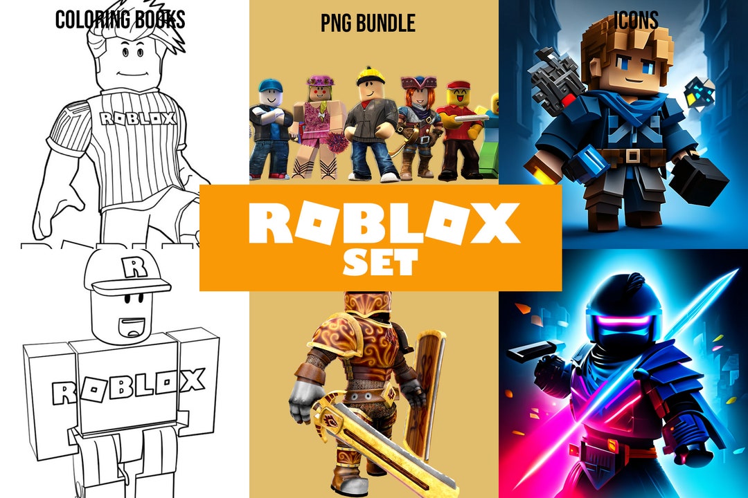 Digital Roblox Design Bundle Icons, PNG Files, and Coloring Pages - Etsy