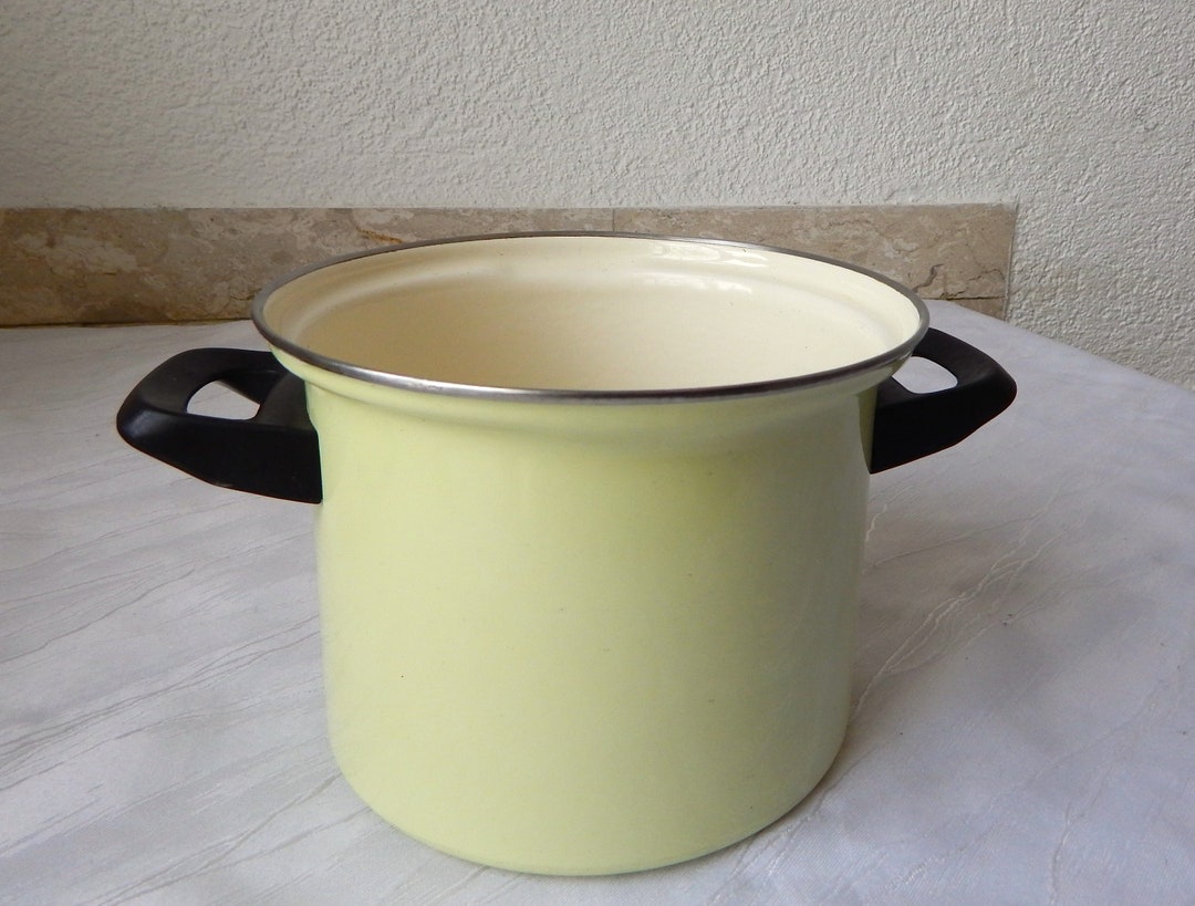 Vintage 50s Enamel Pot Planter Pastel Colored Flower Pot Garden ...