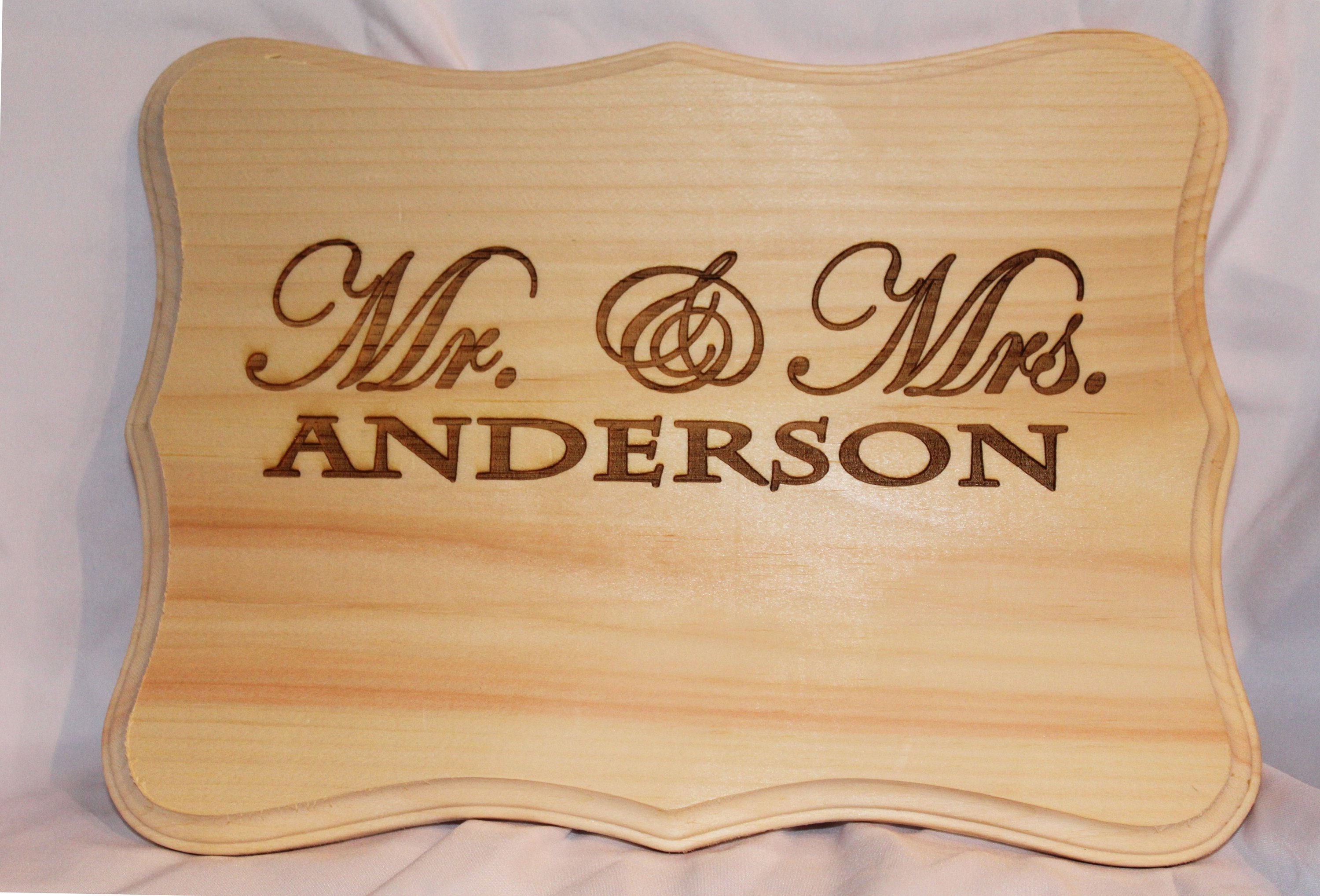 Personalized Wood Sign Shield Shape Plaque or Cutting Board Laser ...