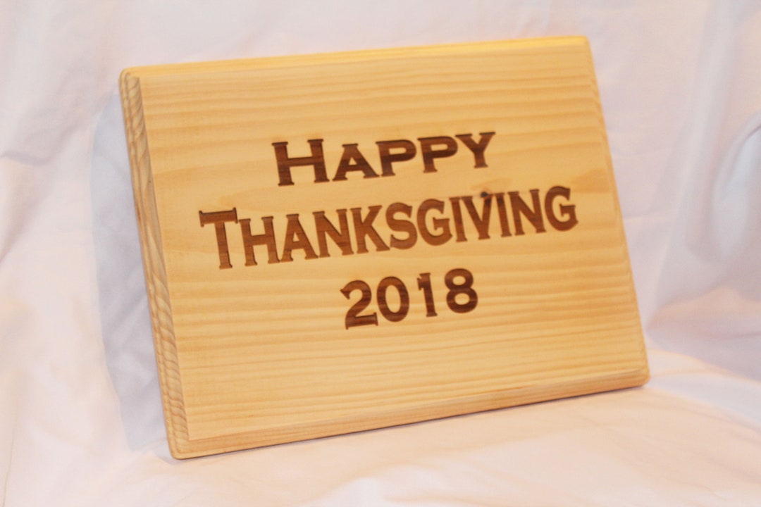 Thanksgiving Laser engraved wood sign, plaque, or cutting board Happy ...