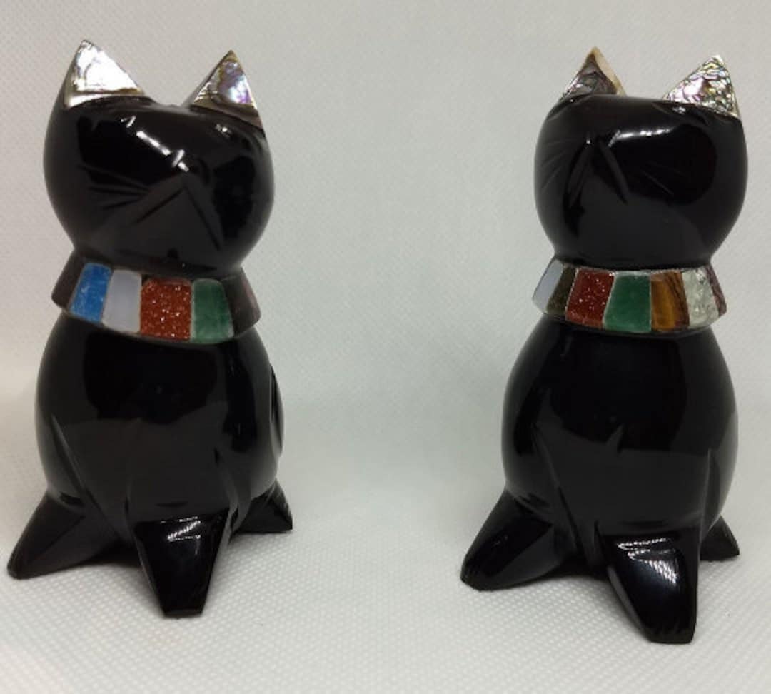 THREE Beautifully Hand Crafted Obsidian Cats( Three for De Price) - Etsy