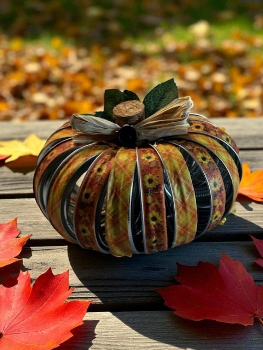 Mason Jar Lid Pumpkin: Lighted Fall Decor With Ribbon - Etsy