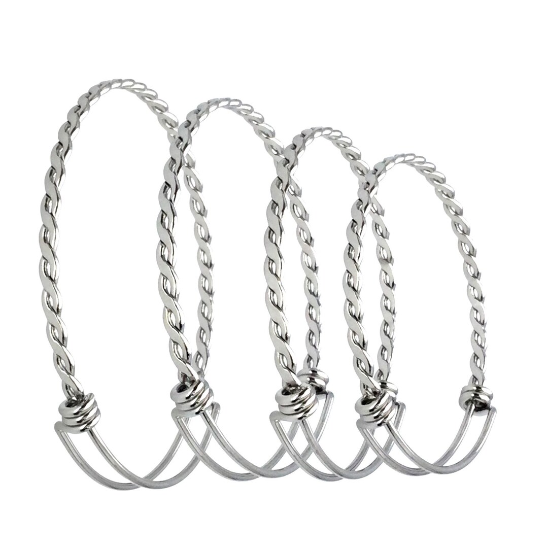 Stainless Steel Adjustable Braided Bangle Bracelet Stackable - Etsy