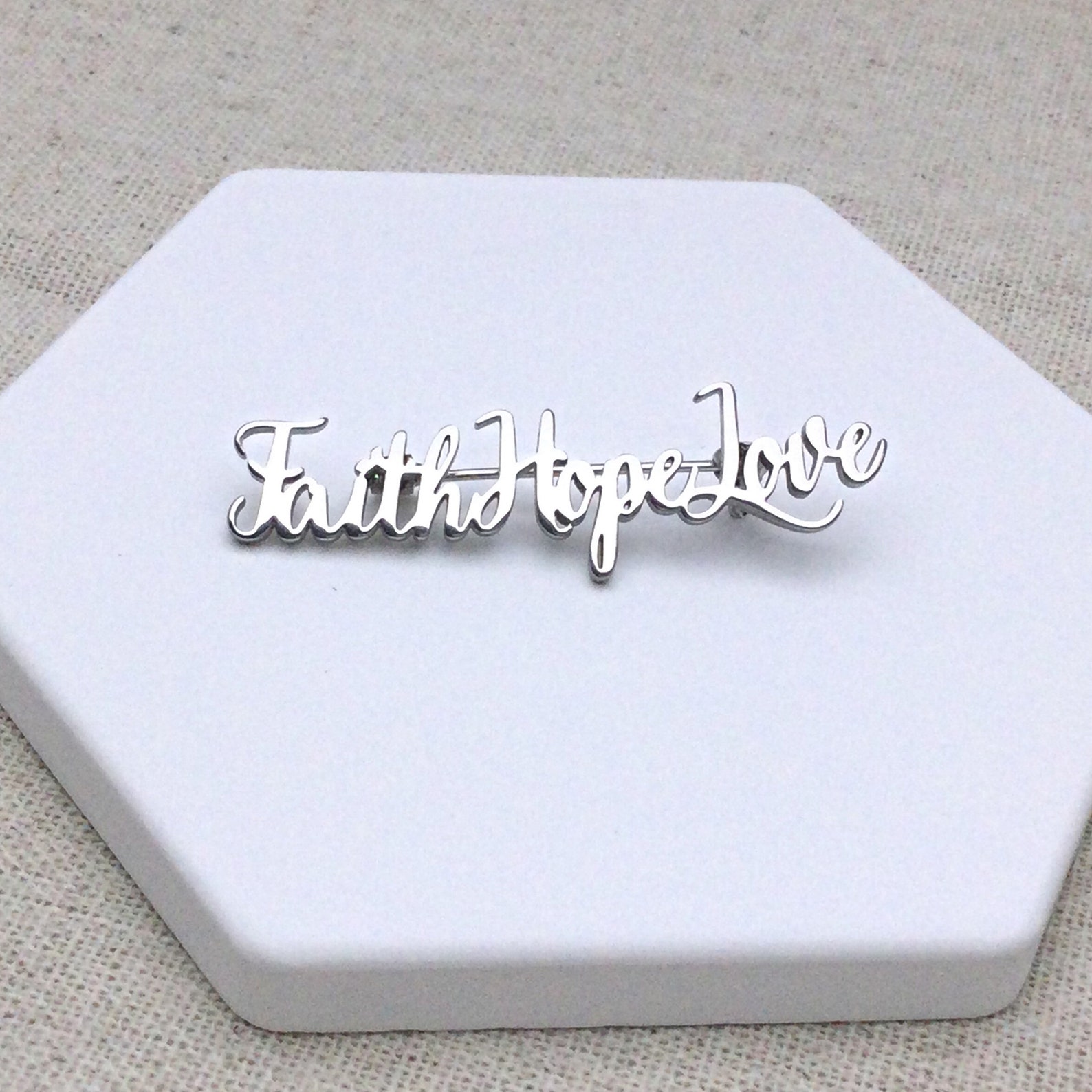 Stainless Steel Customized Pin Personalized Quote Slogan Name Initial ...