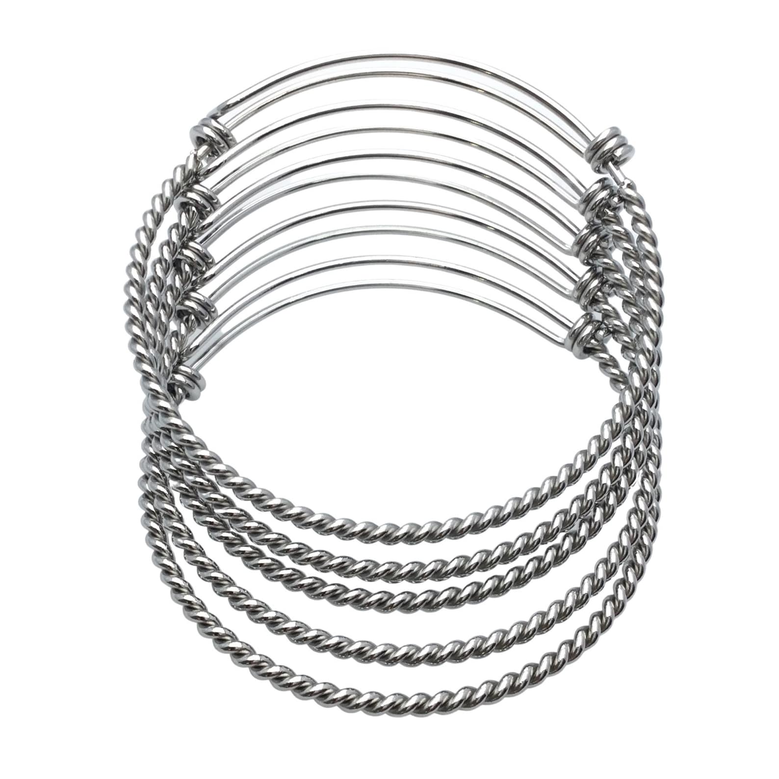 Bulk 50pcs Stainless Steel Adjustable Wire Cable Twist Bangle - Etsy