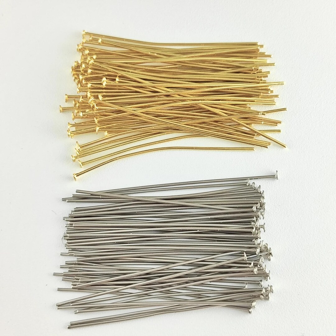 500pcs Stainless Flat Headpins 0.7mm (21 Gauge), 4cm Long, Stainless ...