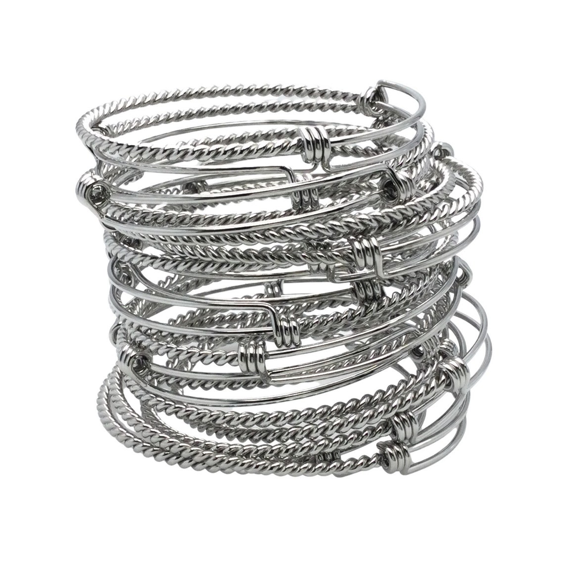 Bulk 50pcs Stainless Steel Adjustable Wire Cable Twist Bangle - Etsy