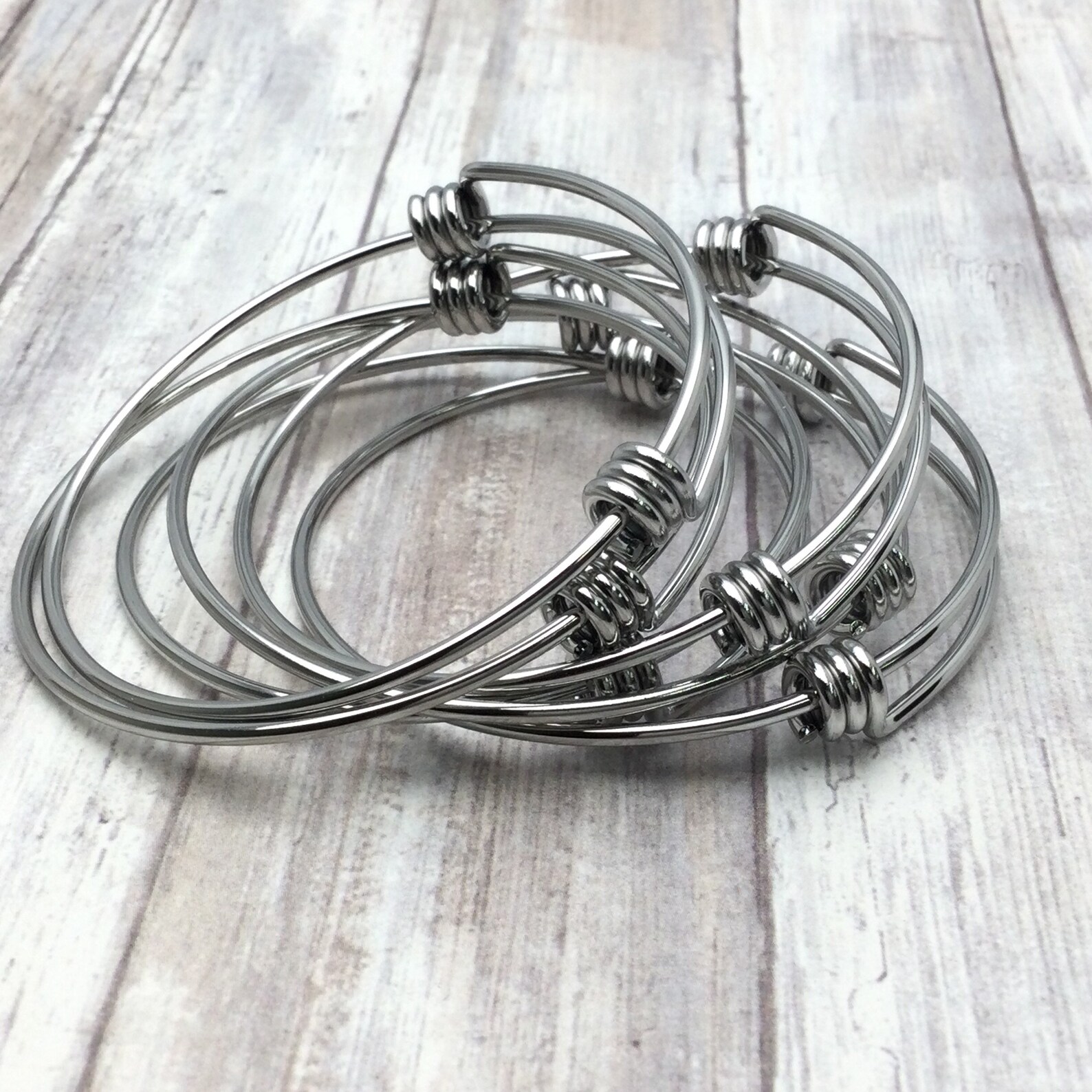 Bulk 50pcs Stainless Steel Adjustable 1.8mm Thick Wire Bangle | Etsy