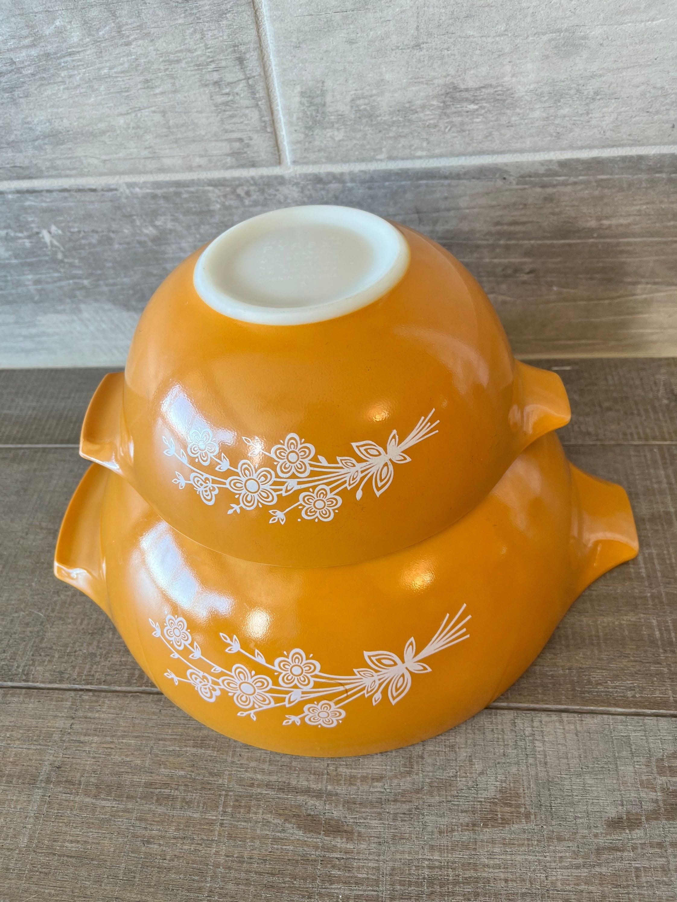 Vintage Pyrex Cinderella Bowl Butterfly Gold 444 & 442 (2) - Etsy