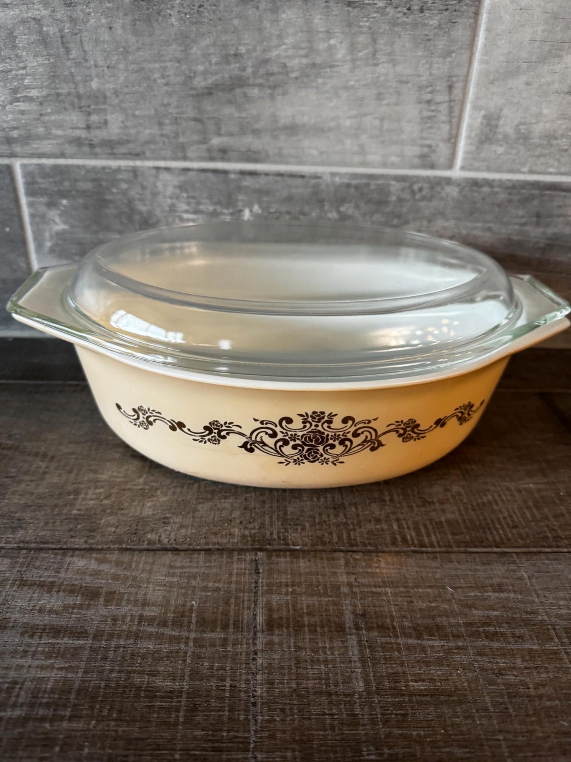 Vintage Pyrex Golden Rose Casserole Dish With Lid 2.5 Qrt 945 Made in ...