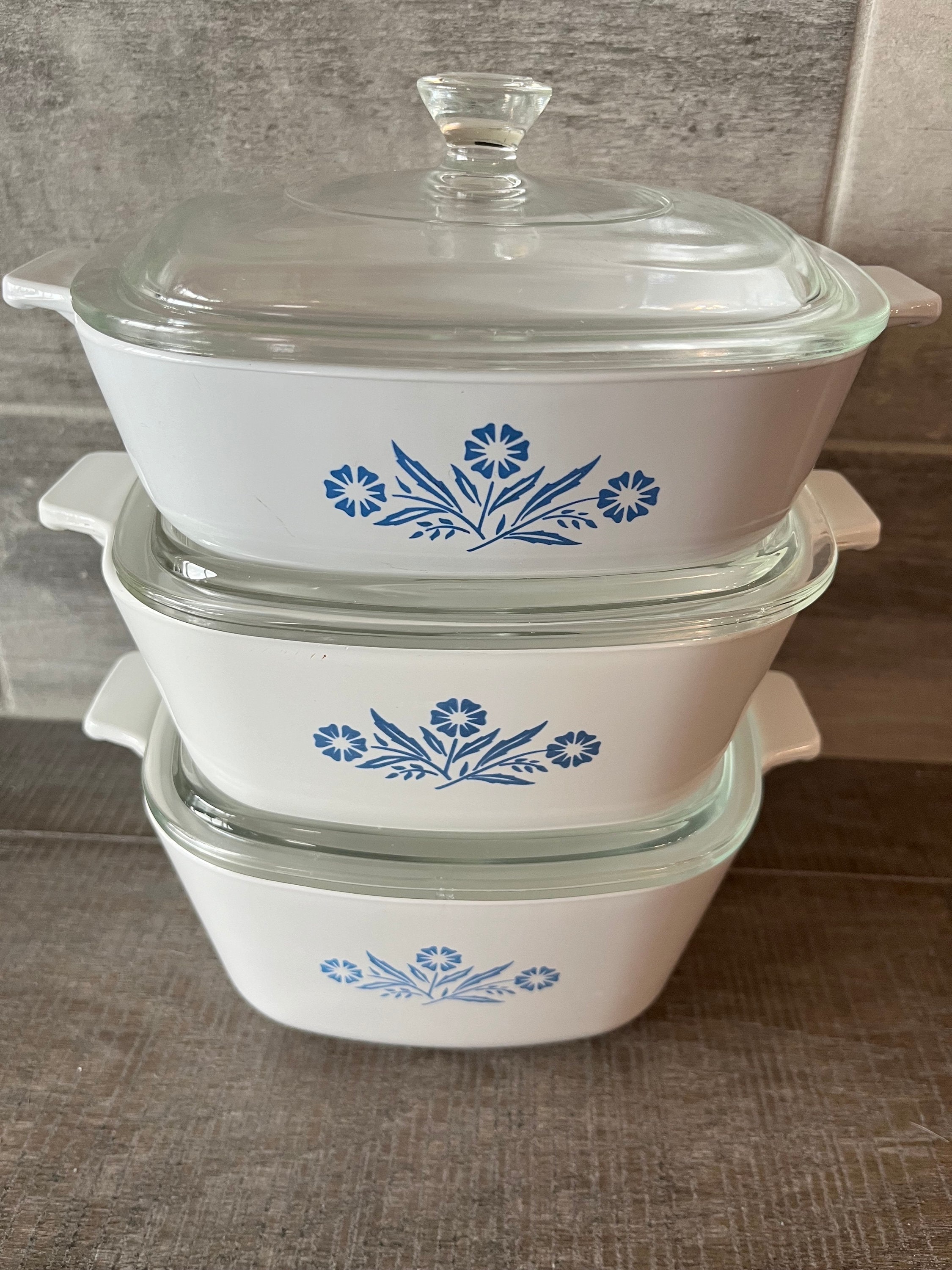 Vintage Corning Ware Blue Cornflower 3 Caseroles With Lid (6 Pcs) - Etsy