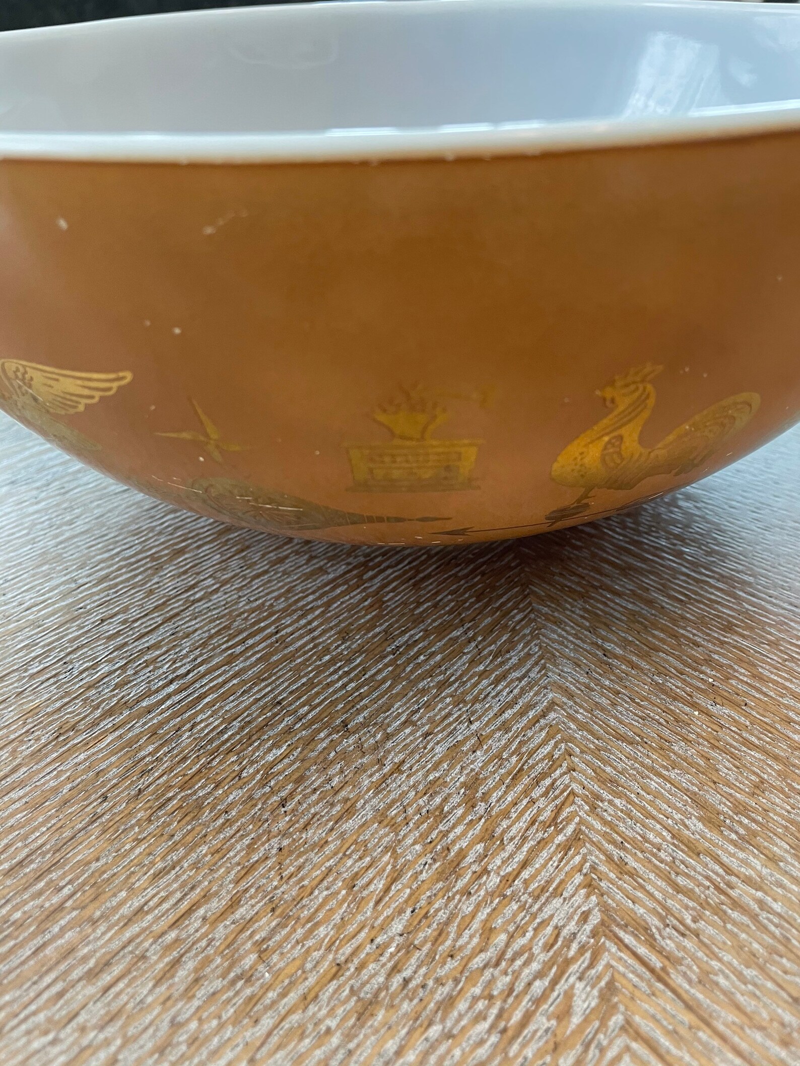 Vintage Pyrex Early American Brown/gold Bowl 444 - Etsy