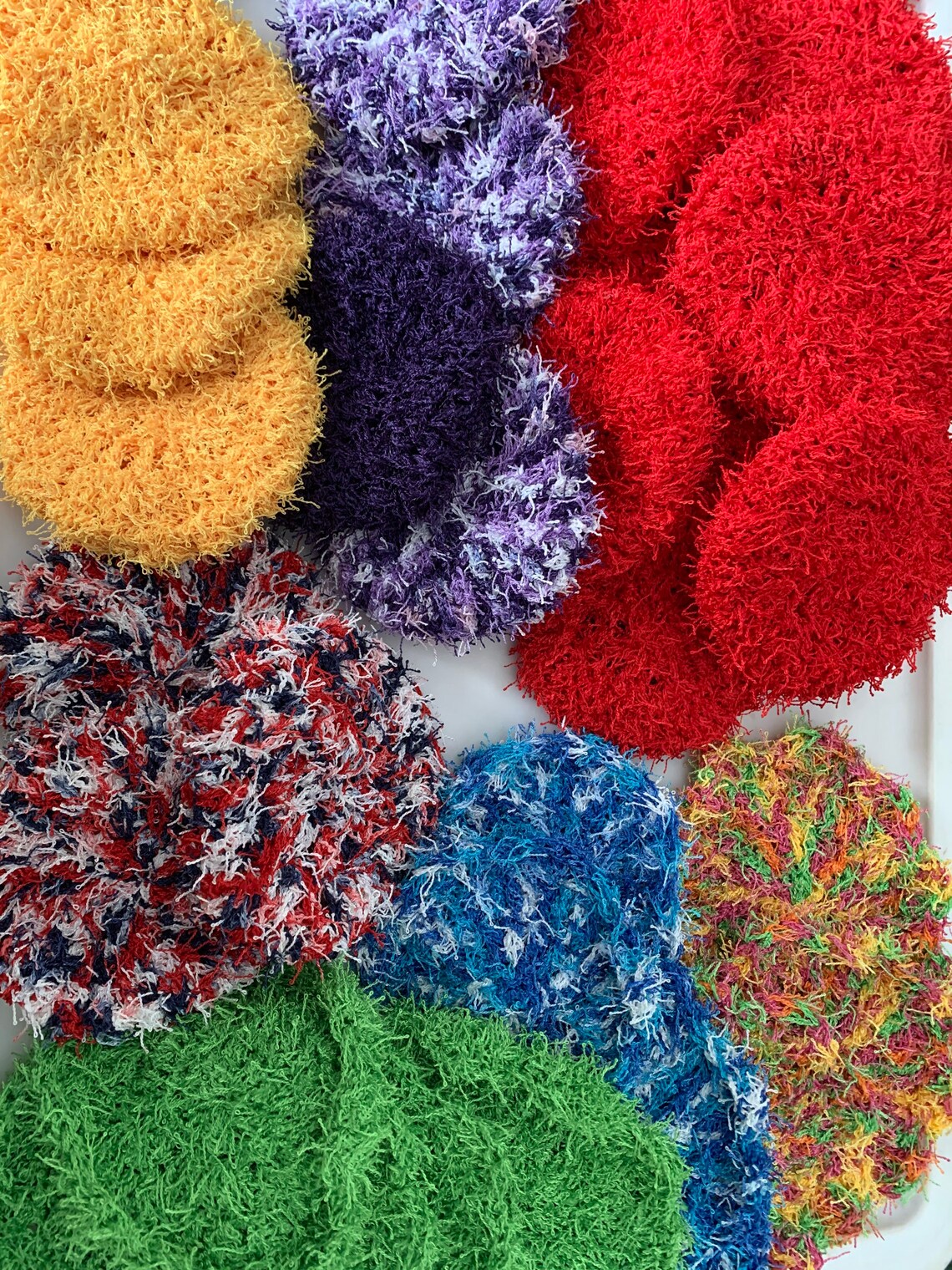 Handmade Scrubbies Set Of 3 Dish Pot/Pan Nylon Scrubby Kitchen | Etsy