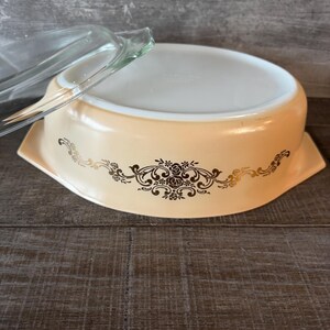 Vintage Pyrex Golden Rose Casserole Dish With Lid 2.5 Qrt 945 Made in ...