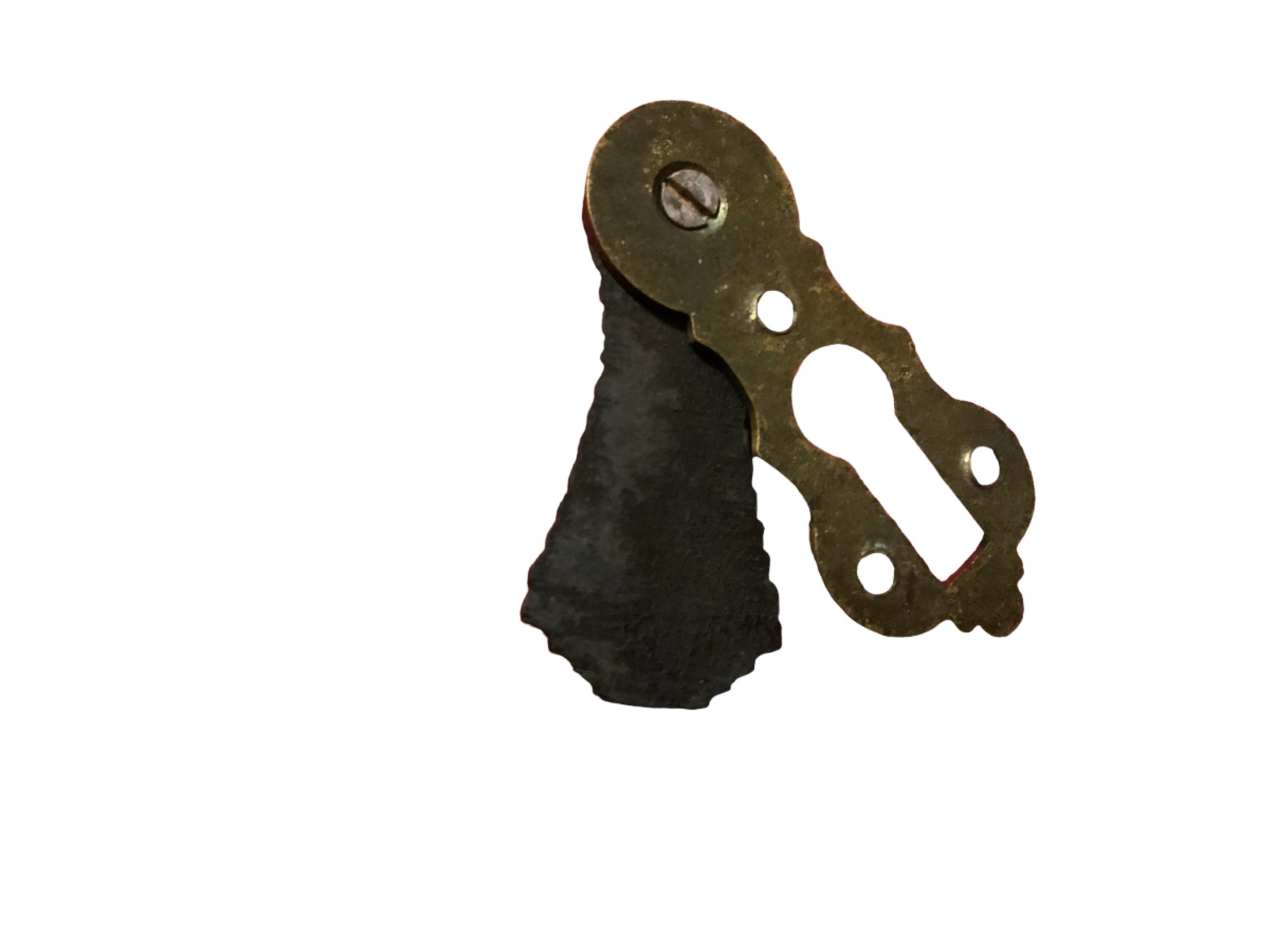 Antique Late Victorian Brass / Wood Escutcheon / Keyhole Cover for Door ...