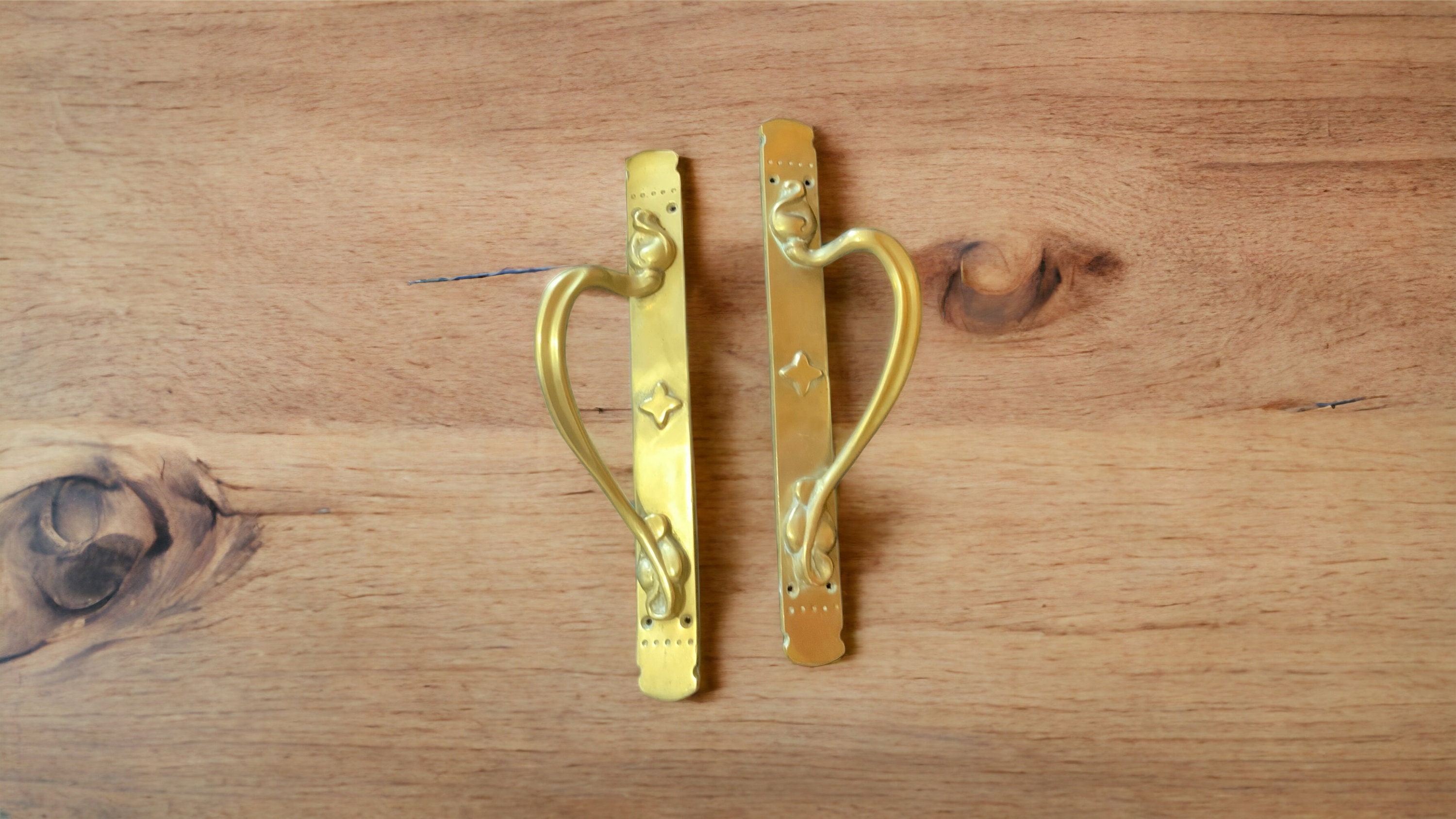 PAIR Brass 1920s Door Push / Pull Handles 14 Long - Etsy