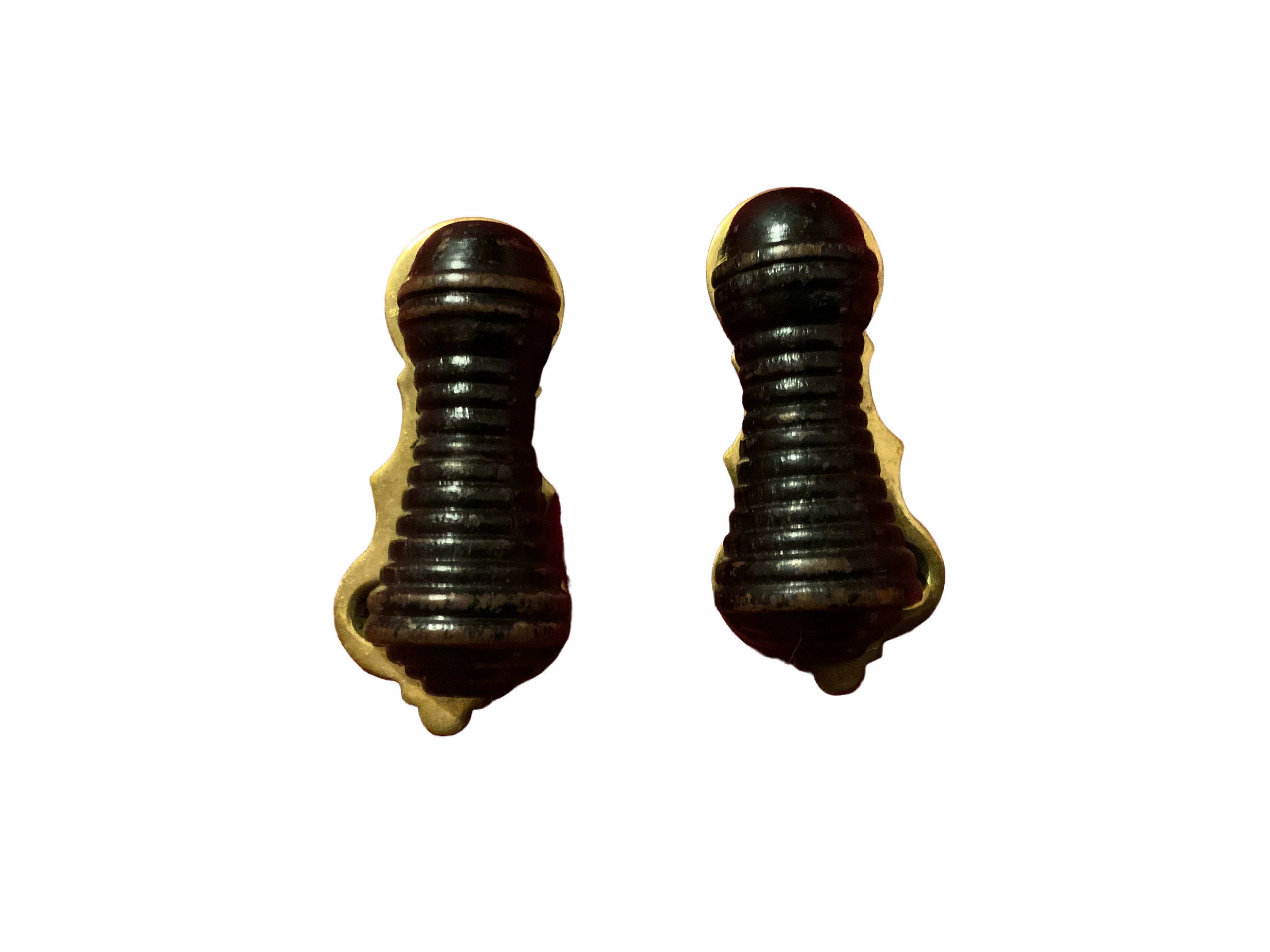 Antique Late Victorian Brass / Wood Escutcheon / Keyhole Cover for Door ...