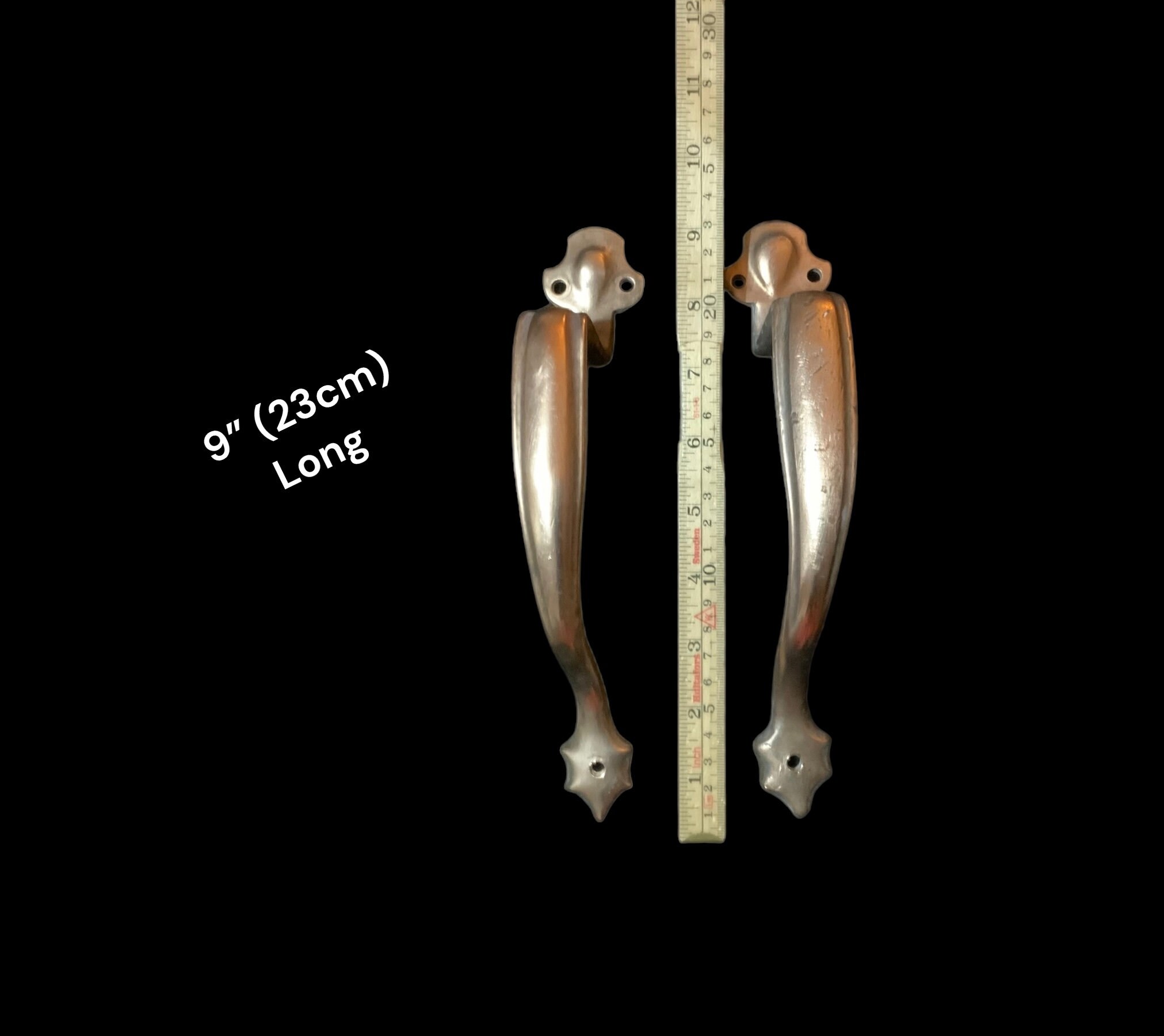 PAIR Brass 1920s Door Push / Pull Handles 9 Long Classic - Etsy