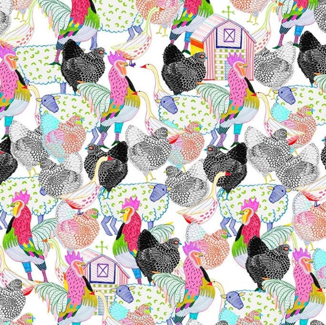 Cotton RAINBOW ROOST Alexander Henry (woven Fabric) - Etsy