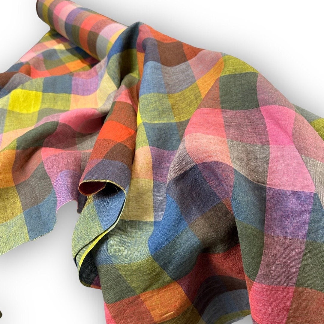 Leinen FESTIVAL KARO BUNT - Etsy.de
