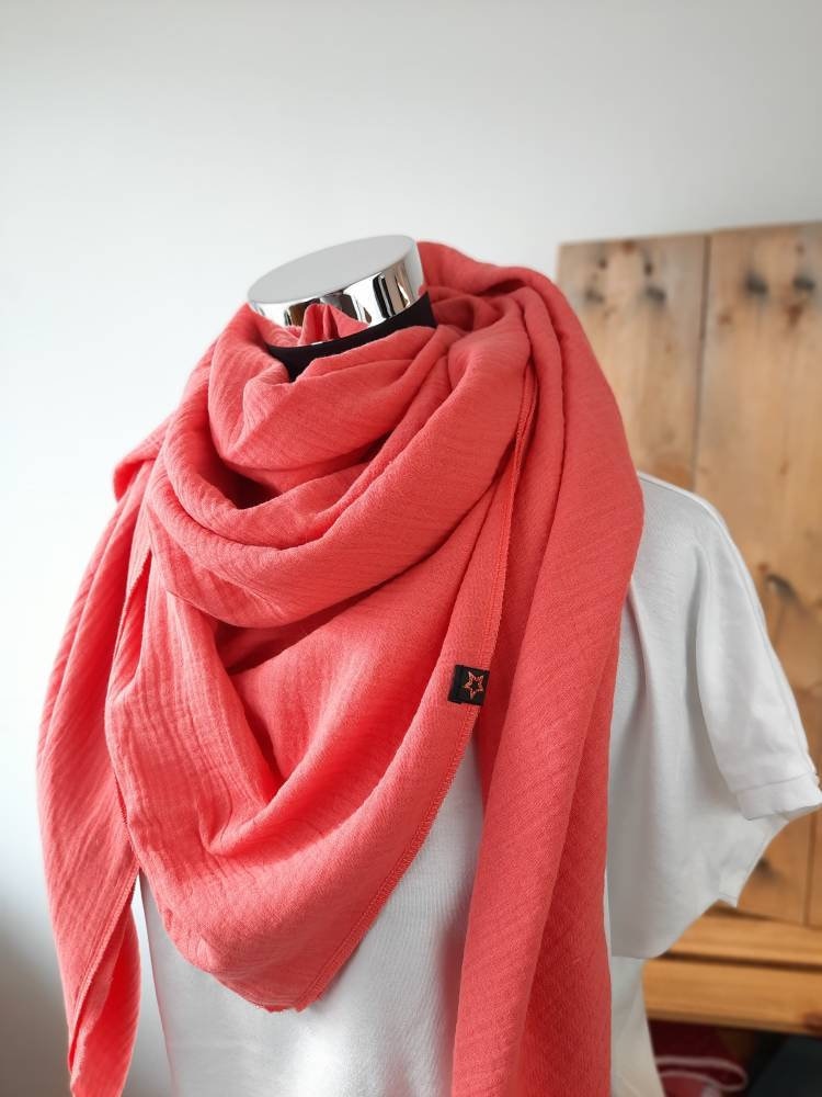 Musselintuch XXL Damen Tuch Halstuch BIO Musselin Dreieckstuch | Etsy