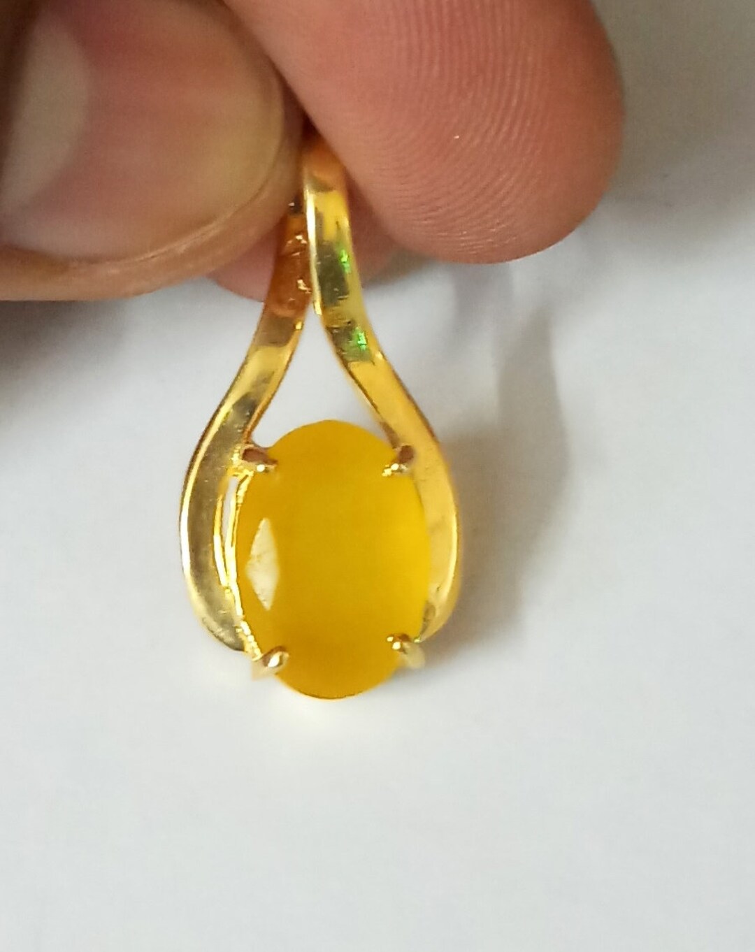 Pendant, Natural Yellow Sapphire Pendant, Handmade Pendant, Designer ...