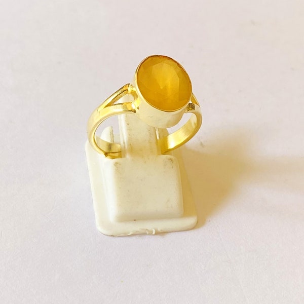 Yellow Stone Ring - Etsy