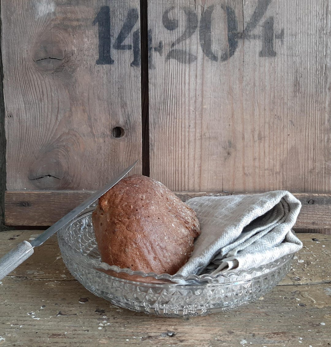 RARE! Antique Bread Plate: Give Us This Day Our Daily Bread*glass Plate ...