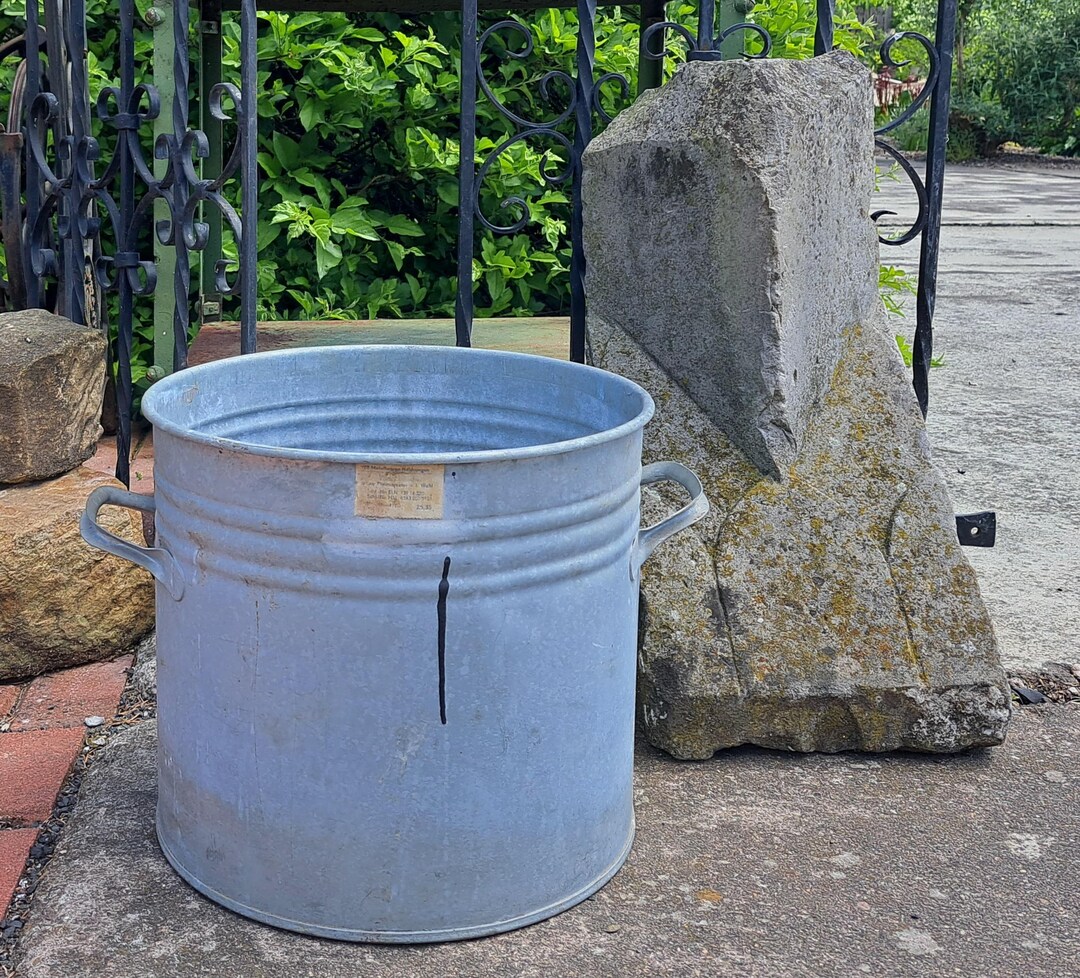 Antique Zinc Pot*ant Zinc Container, Beautiful as a Plant Pot*flower ...