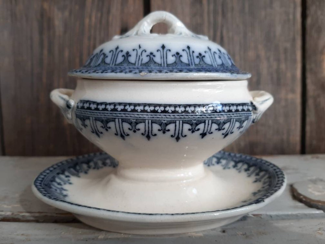 RARE Antique & Very Small French MUSTARD Terrinemustard Potmustard ...