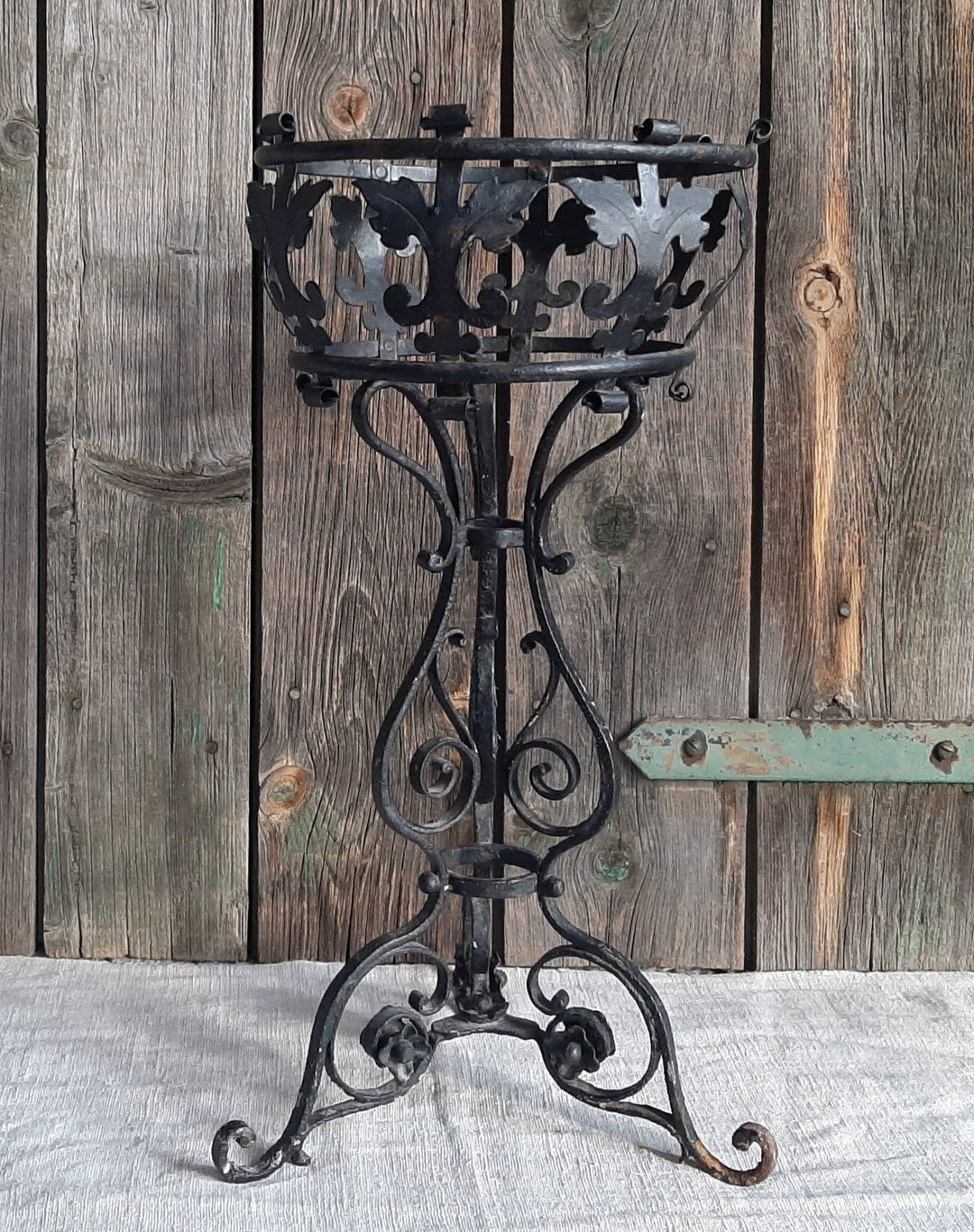 RARE Antique Hand-forged FLOWER Standplant Stand From the Period ...