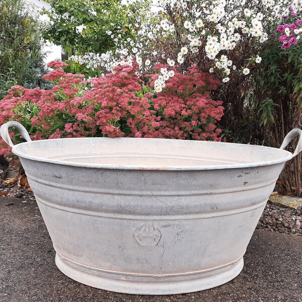 Antique Zinc Tub Planter - Etsy