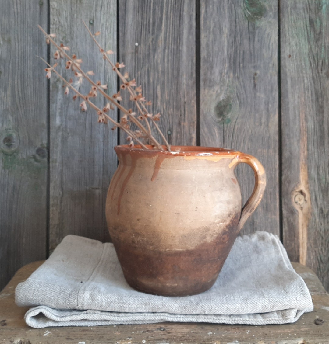 RARE! Antique & Rustic MILK Jug*antique Kitchen Jug*antique Stoneware ...