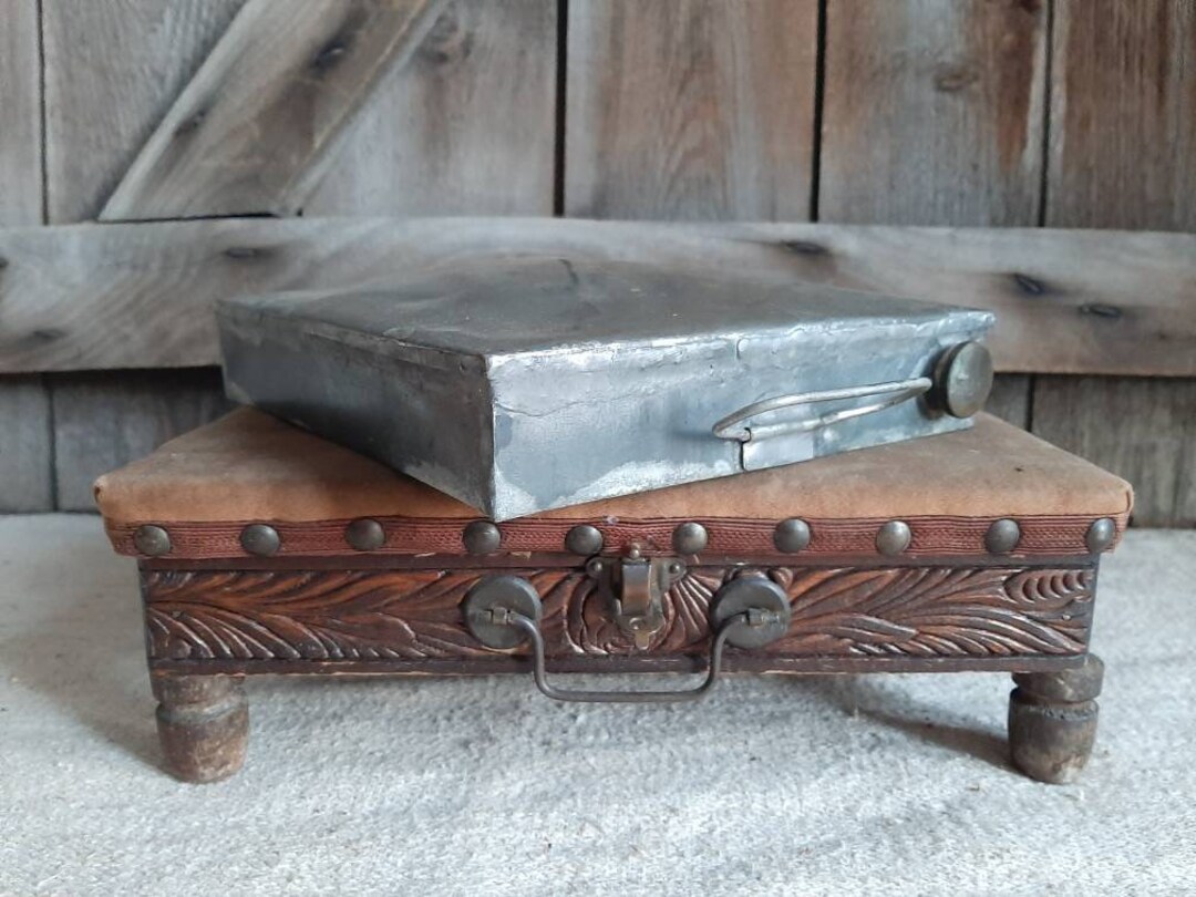 RARE! Antique French Warming Bench*foot Warmer*bedpan*hot Water Bottle ...