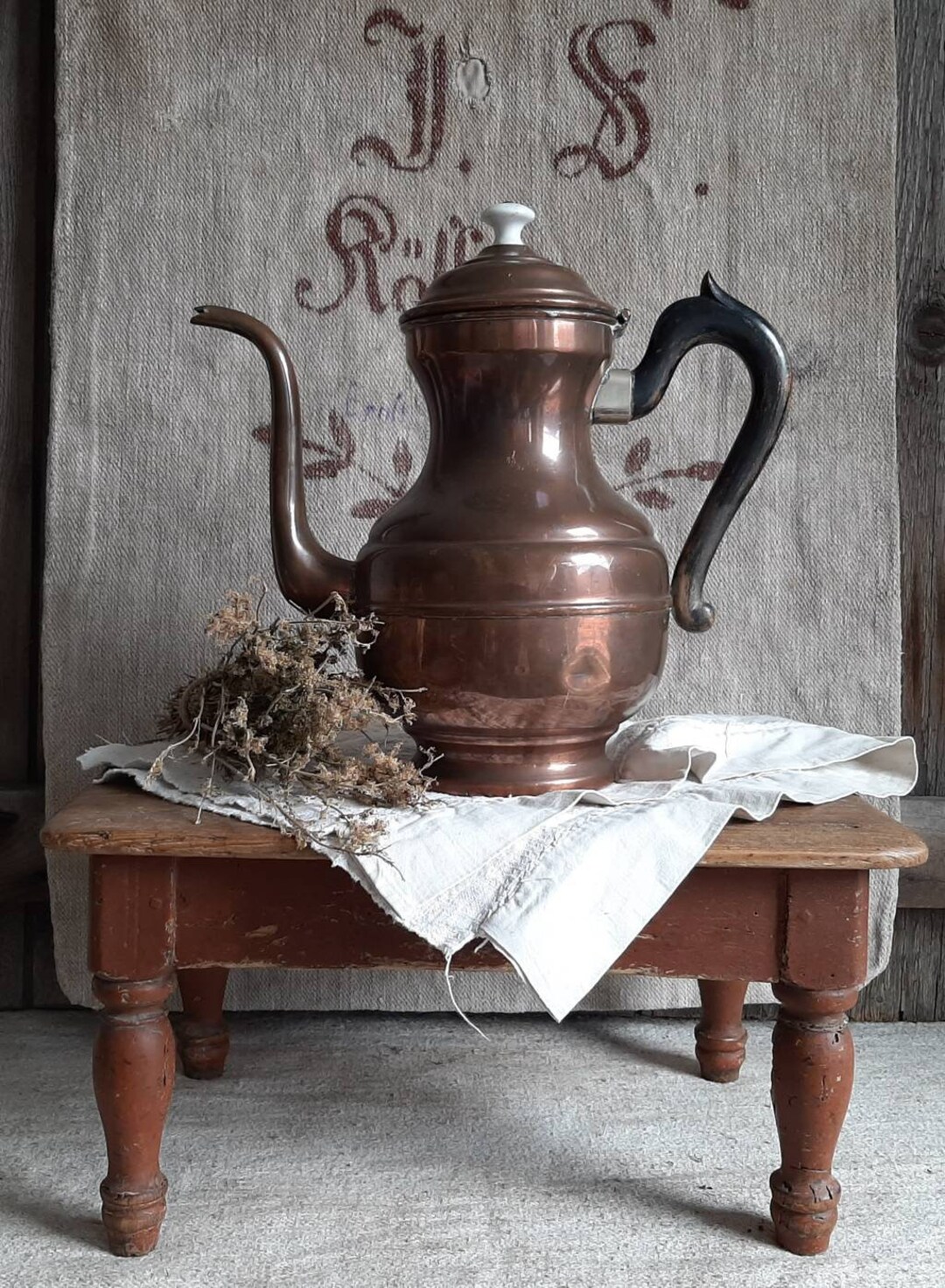 RARE ! Antique Copper Pot*coffee Pot*antique Copper Pot*antique Coffee ...