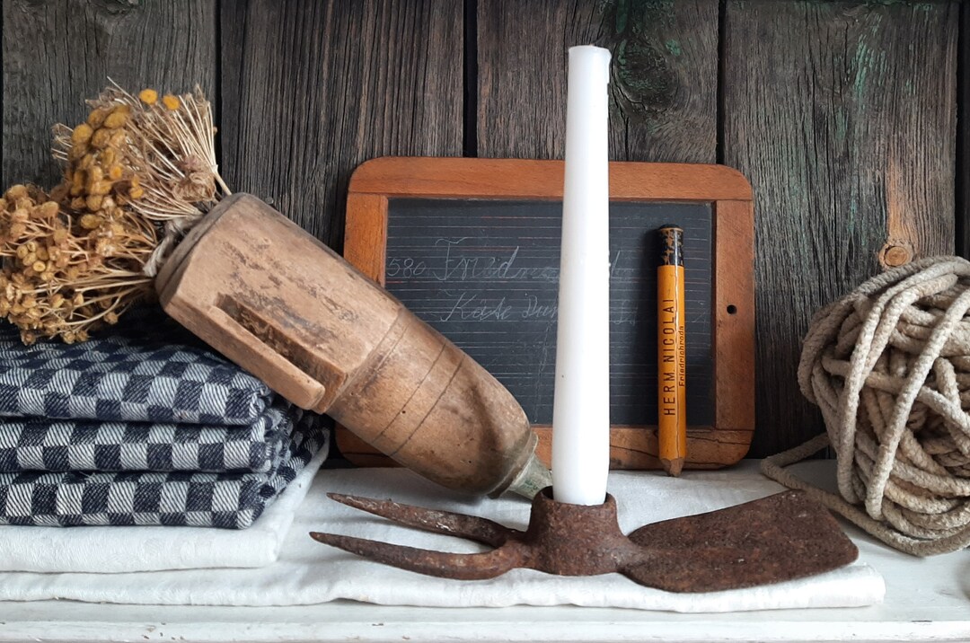 RARE ! Antique Garden Hoe as a Candle Holder*antique Hoe From the Farm ...