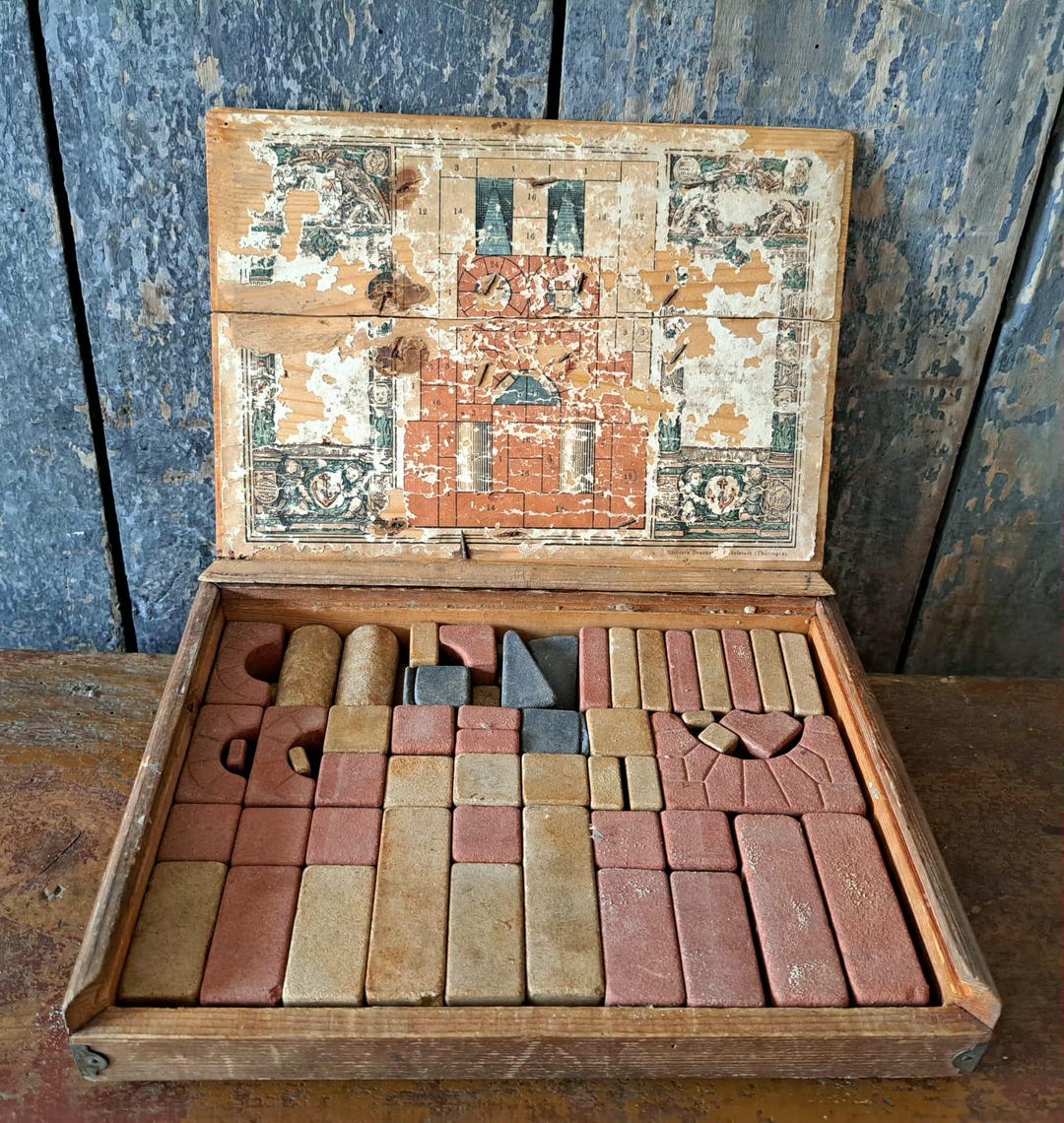 RARE! Antique Richter's Anker Stone Building Set "children's Stone ...