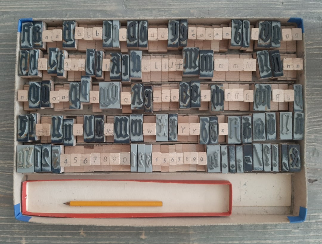 RARE Antique Stamp Box With Letter Stamps & Number Stamps as Well as ...